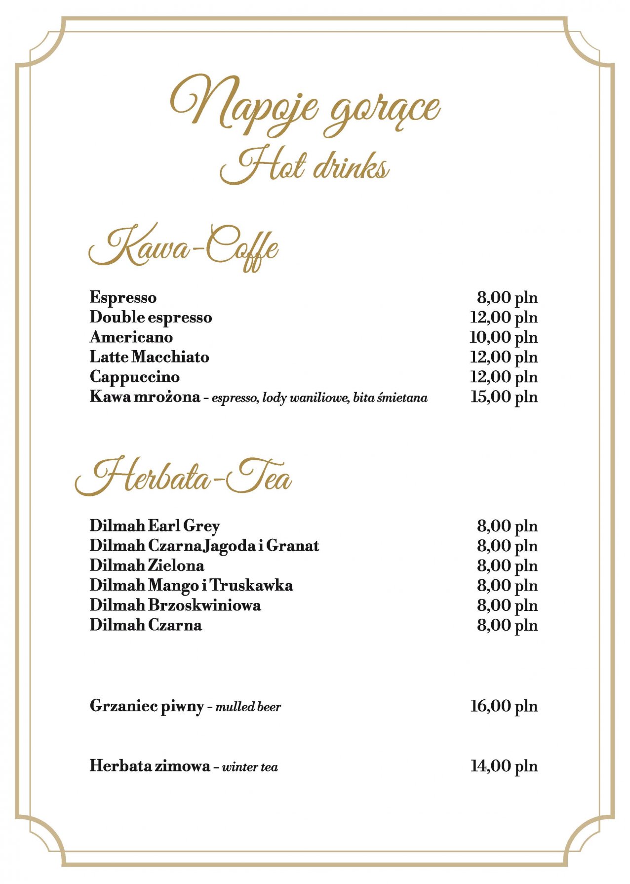 Menu barowe | Hotel Elgrom